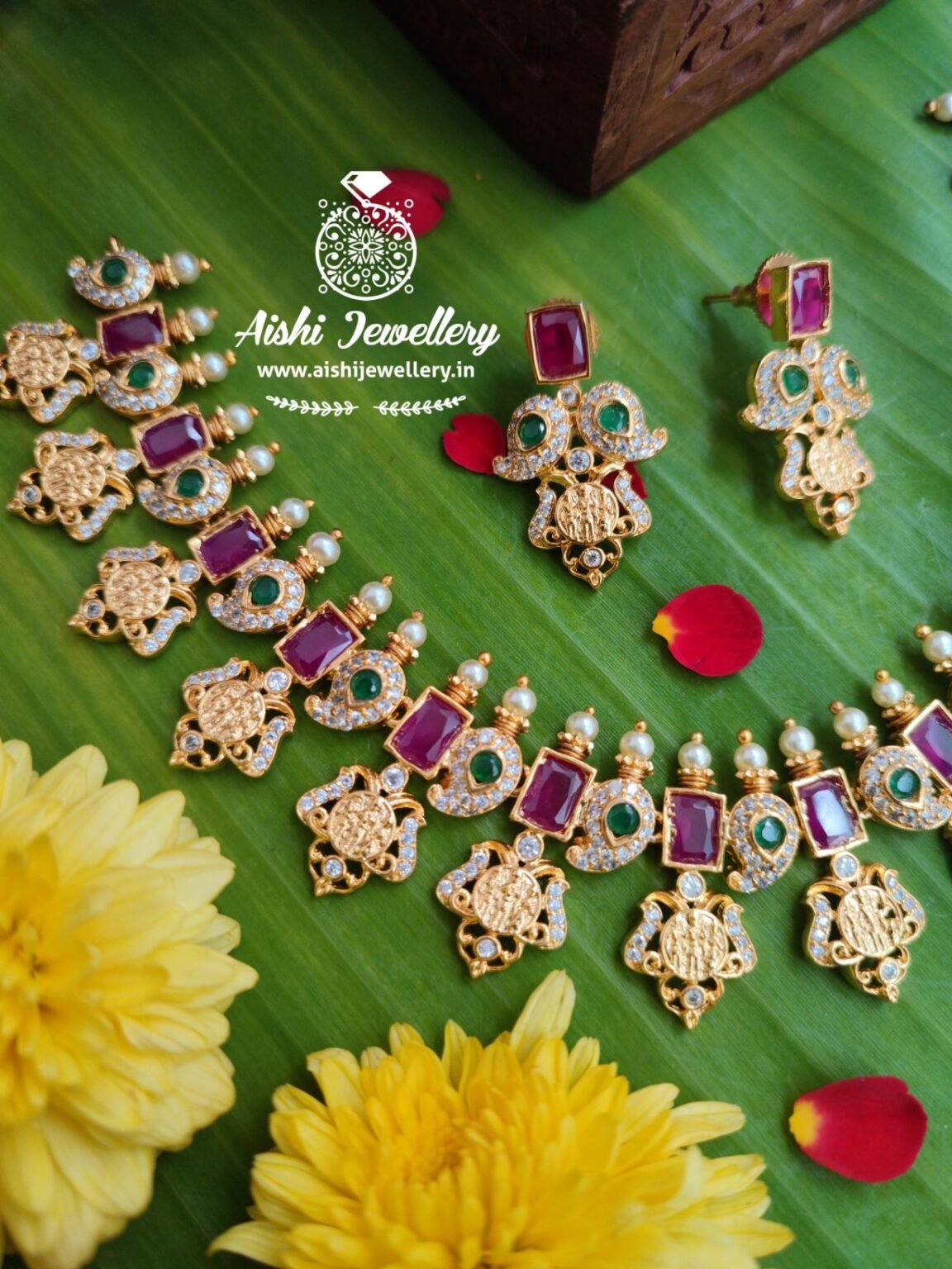 Ad Matt Gold Neck Set-N156 - Aishi Jewellery - Buy Fashion & Imitation ...